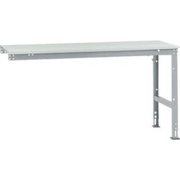 Manuflex Ansatztisch UNIVERSAL Standard, 1750 x 800 mm, Melamin lichtgrau, alusilber