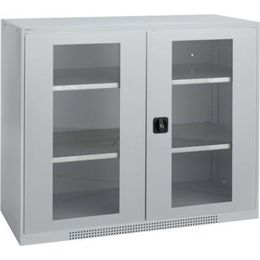 Sch&auml;fer Shop Sch&auml;fer Shop Genius Sichtt&uuml;rschrank FS, Stahl, mit Bel&uuml;ftungsl&ouml;chern, B 1343 x T 430 x H 1105 mm, 3 OH, wei&szlig;aluminium/wei&szlig;aluminium, bis 450 kg