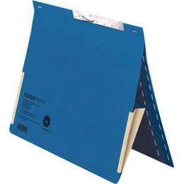 Pendelhefter Falken, Format A4, f&uuml;r bis zu 200 Blatt, 2 F&auml;cher, Schlitzstanzung, Beh&ouml;rdenheftung, Tasche, Recycling-Karton, blau, 50 St&uuml;ck