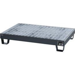Sch&auml;fer Shop Auffangwanne Sch&auml;fer Shop Pure 60-3/M, f&uuml;r 6 x 60 Liter F&auml;sser, mit verzinktem Gitterrost, L 1300 x B 800 x T 205 mm, unterfahrbar, Stahl, anthrazit RAL 7016