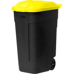 Container mit Deckel, anthrazit, Deckel gelb