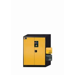 Chemikalienschrank ASECOS CS-CLASSIC, Fl&uuml;gelt&uuml;ren, Front Sicherheitsgelb, B 810 x T 520 x H 1105 mm