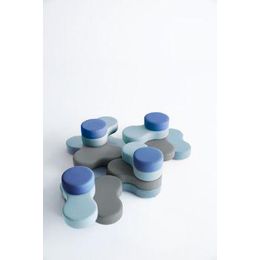 Nowy Styl Sitzsystem TAPA Round I, Stoff, modular, mit Drehmechanismus, B 800 x H 620 mm, grau/blau