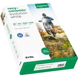 Recyclingpapier Ovol Recyconomic Evolution White, DIN A4, 80 g/m&sup2;, naturwei&szlig;, 2500 Blatt