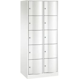 C+P Schlie&szlig;fachschrank Resisto, 2 Abteile, 10 F&auml;cher, B 772 x T 540 x H 1950 mm, Verkehrswei&szlig;