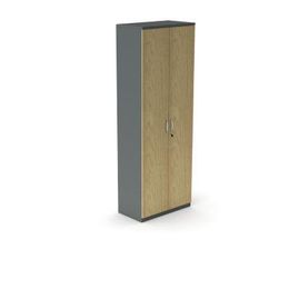 Schrank NEVADA, B 800 x T 445 x H 2225 mm, dunkelgrau/Eiche