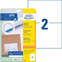 Avery Zweckform Universal-Etiketten 6176, ultragrip, 50 + 10 St&uuml;ck