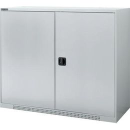 Sch&auml;fer Shop Sch&auml;fer Shop Genius Fl&uuml;gelt&uuml;rschrank FS, Stahl, mit Bel&uuml;ftungsl&ouml;chern, B 1343 x T 420 x H 1105 mm, 3 OH, wei&szlig;aluminium/wei&szlig;aluminium, bis 450 kg