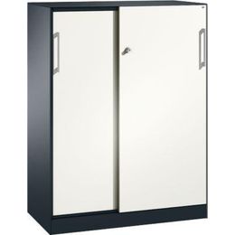 Schiebet&uuml;renschrank ASISTO C 3000, 3 Ordnerh&ouml;hen, mit Abdeckplatte, Breite 1000 mm,
