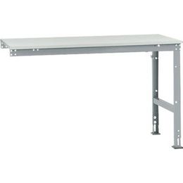 Manuflex Ansatztisch UNIVERSAL Standard, 1500 x 800 mm, Melamin lichtgrau, alusilber