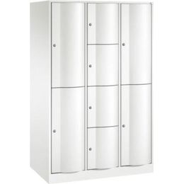 C+P Kombi-Schlie&szlig;fachschrank Resisto, 3 Abteile, 8 F&auml;cher, B 1148 x T 640 x H 1950 mm, Verkehrswei&szlig;