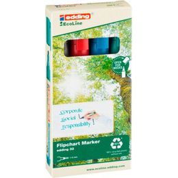 Edding 32 EcoLine Flipchartmarker, nachf&uuml;llbar, 4-er Set