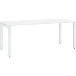 Schäfer Shop Schäfer Shop Select Schreibtisch LOGIN, 4-Fuß, B 1600 x T 800 x H 740 mm, weiß/verkehrsweiß