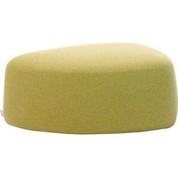 Polsterm&ouml;bel Leyform GOGO Pouf, mittel, oval, B 980 x T 910 x H 390 mm, mit Gleitern, Stoffbezug, gelb