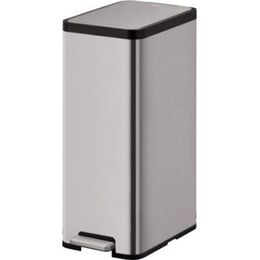 EKO Treteimer Ecomaid, 45 Liter, fingerabdruckfest, Kunststoff-Inneneimer, B 286 x T 428 x H 753 mm, Edelstahl mattgrau