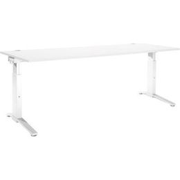 Sch&auml;fer Shop Sch&auml;fer Shop Genius Schreibtisch ERGOSTYLE S, manuell h&ouml;henverstellbar, Rechteck, C-Fu&szlig;, B 2000 x T 800 x H 675-895 mm, wei&szlig;/wei&szlig;