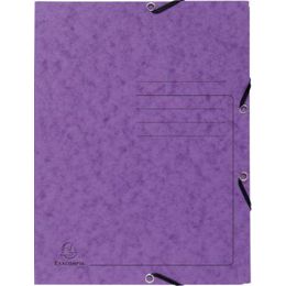 Exacompta Sammelmappe, DIN A4, mit Gummizug, 3 Klappen, beschriftbar, Colorspan-Karton, 355 g/m&sup2;, violett