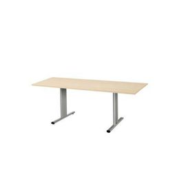 Sch&auml;fer Shop Sch&auml;fer Shop Select Besprechungstisch Planova Basic, Rechteck, T-Fu&szlig;, B 1800 x T 800 x H 717 mm, Ahorn/wei&szlig;aluminium RAL 9006