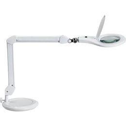 LED Lupenleuchte Maulmakro, 3-Dioptrien-Linse, 8 W, 580 lm, 6500 K, Arm um 360&deg; dreh-& neigbar, h&ouml;henverstellbar, Standfu&szlig;, wei&szlig;
