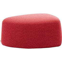 Polsterm&ouml;bel Leyform GOGO Pouf, mittel, oval, B 980 x T 910 x H 440 mm, mit Gleitern, Stoffbezug, rot