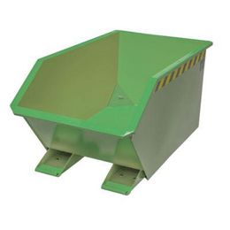 Bauer Kippbeh&auml;lter GU-E 300, mit Siebblech & Ablasshahn, &ouml;l-/wasserdicht, staplertauglich, B 680 x T 1440 x H 580 mm, resedagr&uuml;n RAL 6011