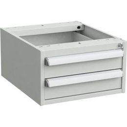 treston Unterbau-Container f&uuml;r Arbeitstische, Zentralverschluss, mit ESD-Schutz, B 450 x T 520 mm, 2 Schubladen