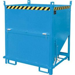 Bauer Silobeh&auml;lter SGK 100, Zugseil-Entleerung, L 1000 x B 1200 x H 1405 mm, 1 m&sup3;, bis 1500 kg, Stahlblech, Lichtblau