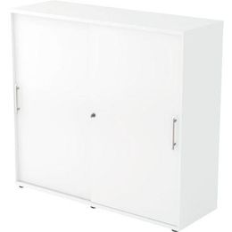 Schiebet&uuml;renschrank, 3 OH, B 1200 x T 400 x H 1100 mm, wei&szlig;/wei&szlig;