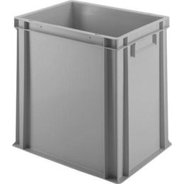 Ringoplast Kunststoffkasten Serie Unista M400, geschlossene Griffmulde, verrippter Boden, L 400 x B 300 x H 400 mm, grau