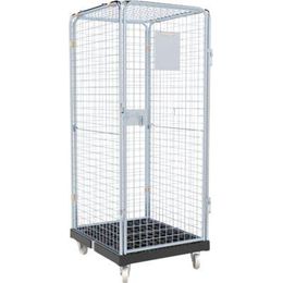 Sch&auml;fer Shop Sch&auml;fer Shop Select Rollbox ADB BASICline, 5-seitig, mit T&uuml;r, ohne Zwischenboden, bis 500 kg, Lenk- & Bockrollen, L 724 x B 815 x H 1810 mm, Stahl & Recycling-HDPE