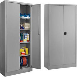 Schäfer Shop SSI Schäfer Universalschrank 2er-Set, Stahl, abschließbar, 950 x 400 x 1935 mm, 5 OH, weißaluminium RAL 9006