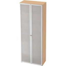 Glast&uuml;renschrank TOPAS LINE, 6 Ordnerh&ouml;hen, B 800 mm, Ahorn-Dekor