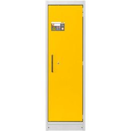 CEMO Sicherheitsschrank Typ 90 PROline 6/20, selbstschlie&szlig;ende T&uuml;ren, Anschlag rechts, B 635 x T 600 x H 1950 mm, 33 Liter, grau/verkehrsgelb