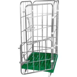 Kunststoffrollplatte, 2 Seitengittern, 1 R&uuml;ckwand, 2 halbe Vorderw&auml;nde, gr&uuml;n RAL6024