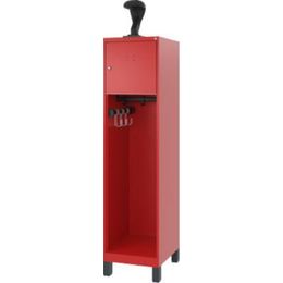 C+P Feuerwehrspind Evolo, Modell YOUNGSTER, 1 Abteil, H 1630 x B 400 x T 500 mm, F&uuml;&szlig;e, feuerrot RAL 3000