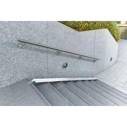Mottez Fahrradrampe f&uuml;r Treppen, L 1190-3450 x B 125 mm, bis 30 kg, 3-tlg. Grundelement, Befestigungslaschen, Blech verzinkt