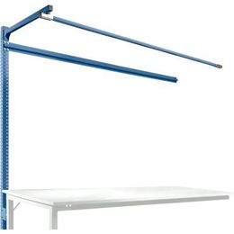 Manuflex Aufbauportal m. Ausleger, Ansatztisch SPEZIAL Arbeitstisch/Werkbank UNIVERSAL/PROFI, 2000 mm, brillantblau