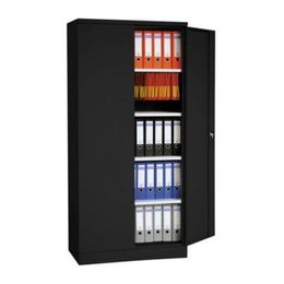 Stahlschrank, 4 Fachb&ouml;den, 5 OH, H 1950 x B 920 x T 600 mm, schwarz/schwarz