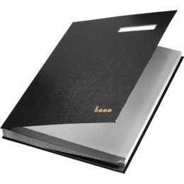 bene! BENE Unterschriftenmappe, 18 F&auml;cher, Karton/Kunststofffolie, schwarz