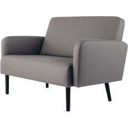Zweisitzer Sofa meet by Paperflow LISBOA, desinfektionsmittelbest&auml;ndiger Kunstlederbezug grau, Fu&szlig;gestell schwarz, B 1240 x T 815 x H 830 mm