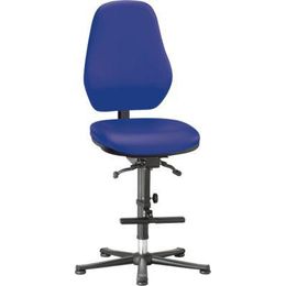 bimos Labordrehstuhl Basic, mit Aufstiegshilfe, Kunstleder, Stamskin Top blau