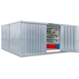 Materialcontainer Mod. 1540, verzinkt, vormontiert, mit Holzfu&szlig;boden