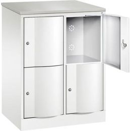C+P Schlie&szlig;fachschrank Resisto, 2 Abteile, 4 F&auml;cher, B 772 x T 540 x H 1077 mm, Verkehrswei&szlig;