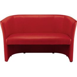 Nowy Styl NowyStyl Zweisitzer-Sofa CLUB DUO, Kunstleder (100% Polyester), voll gepolstert, Sitzh&ouml;he 455 mm, rot