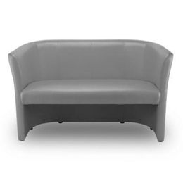 Nowy Styl NowyStyl Zweisitzer-Sofa CLUB DUO, Kunstleder (100% Polyester), voll gepolstert, Sitzh&ouml;he 455 mm, grau