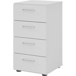 Schubladenschrank Breno, 4 Sch&uuml;be, Metallgriffe, B 400 x T 420 x H 748 mm, lichtgrau/lichtgrau