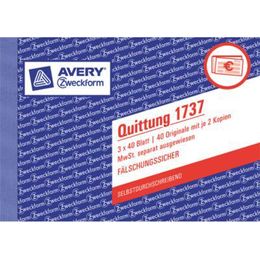 Avery Zweckform Quittung, MwSt. Nr. 1737
