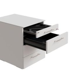 Rollcontainer SOLUS PLAY, 1 + 3 Sch&uuml;be, mit Griff, B 430 x T 600 x H 562 mm, wei&szlig;