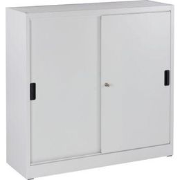 Sch&auml;fer Shop Sch&auml;fer Shop Select Schiebet&uuml;renschrank, mit 3 Einlegeb&ouml;den, H 1150 x B 1200 x T 400 mm, Stahl, lichtgrau