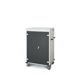 Laptopwagen mit Ladefunktion, 2-Punkt-Verriegelung, Feststellbremse, 20 F&auml;cher, B 920 x T 500 x H 1250, anthrazit